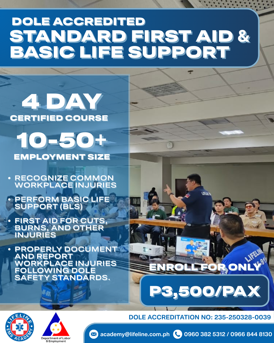 DOLE Certified First Aid Training – Lifeline 16911